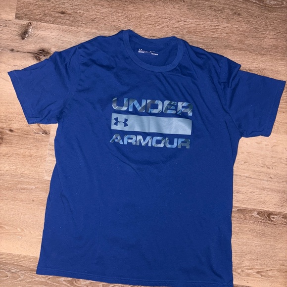 Under Armour | Shirts | Under Armour Royal Blue Logo Tee | Poshmark